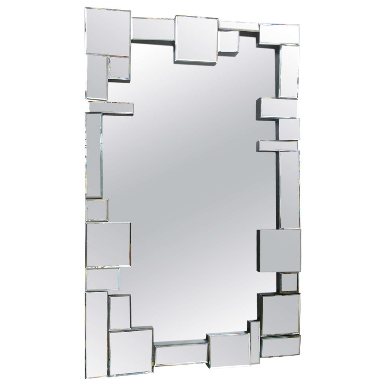 Multi-Faceted Rectangle Mirror at 1stDibs