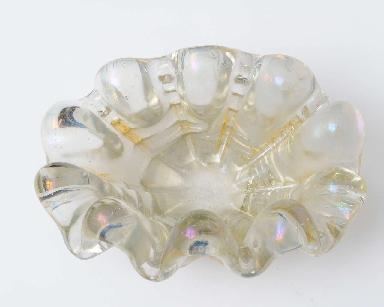 Barovier e Toso Clam-Shell Bowl, Art Glass Italy For Sale at 1stDibs