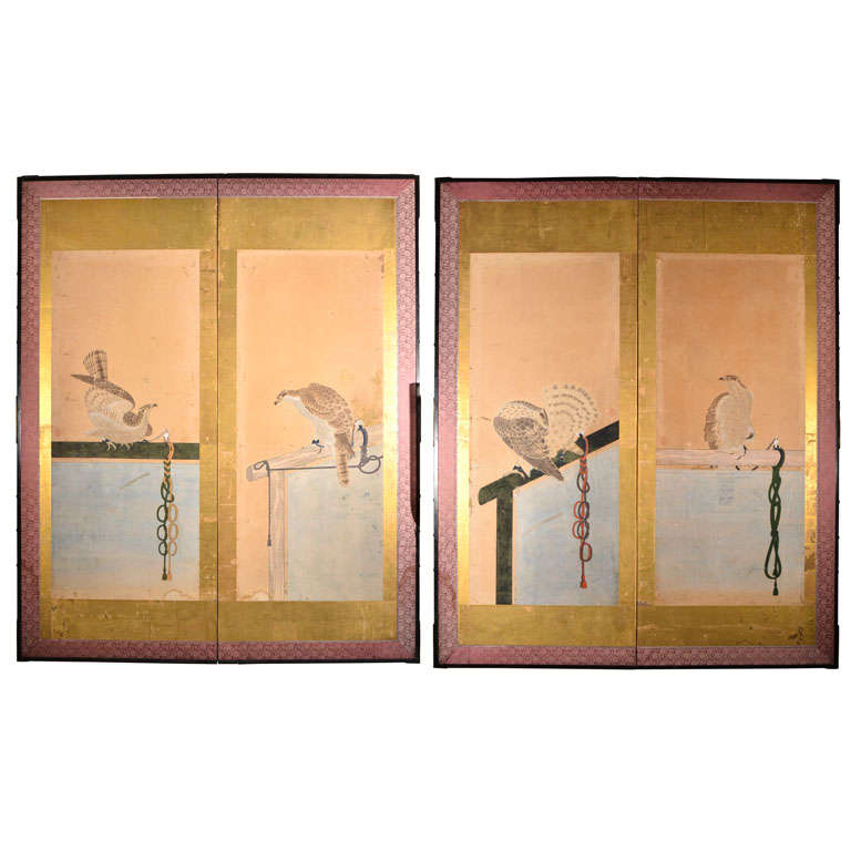 Pr. of Japanese Hawk Screen at 1stDibs
