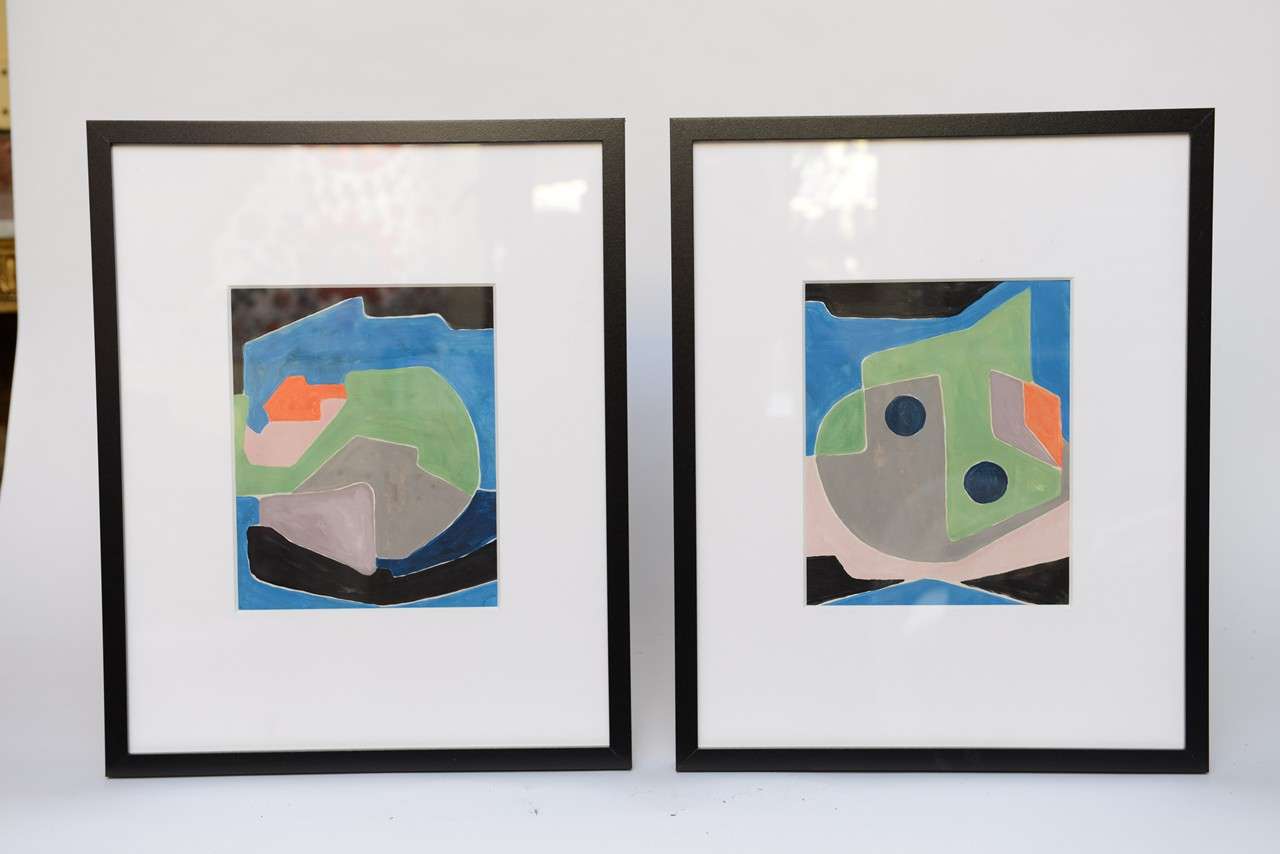 Pair of Abstract Paintings For Sale at 1stDibs