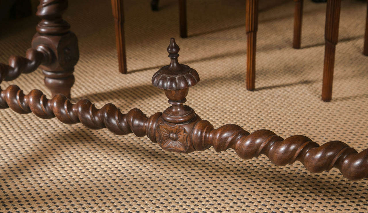 Antique Mahogany Turned Leg and Intricate Carved Partners Desk at ...