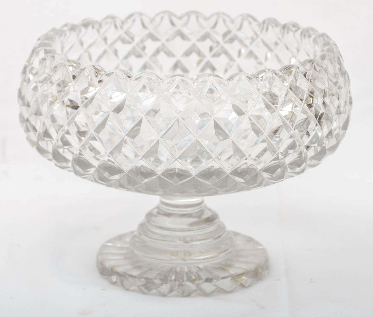 English Victorian Cut Glass Pedestal Fruit Bowl at 1stDibs