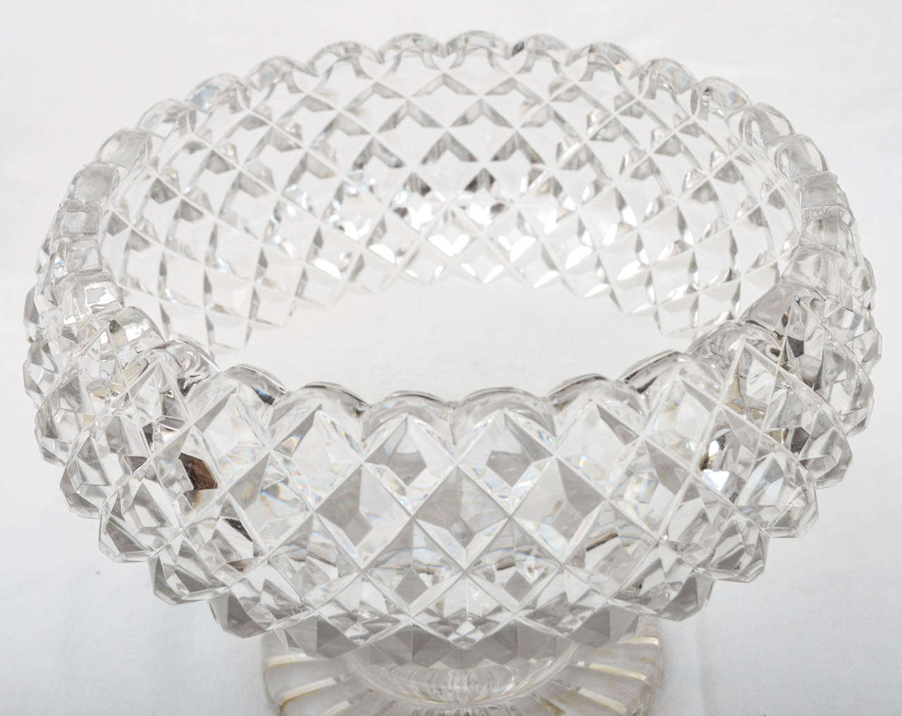 English Victorian Cut Glass Pedestal Fruit Bowl at 1stDibs