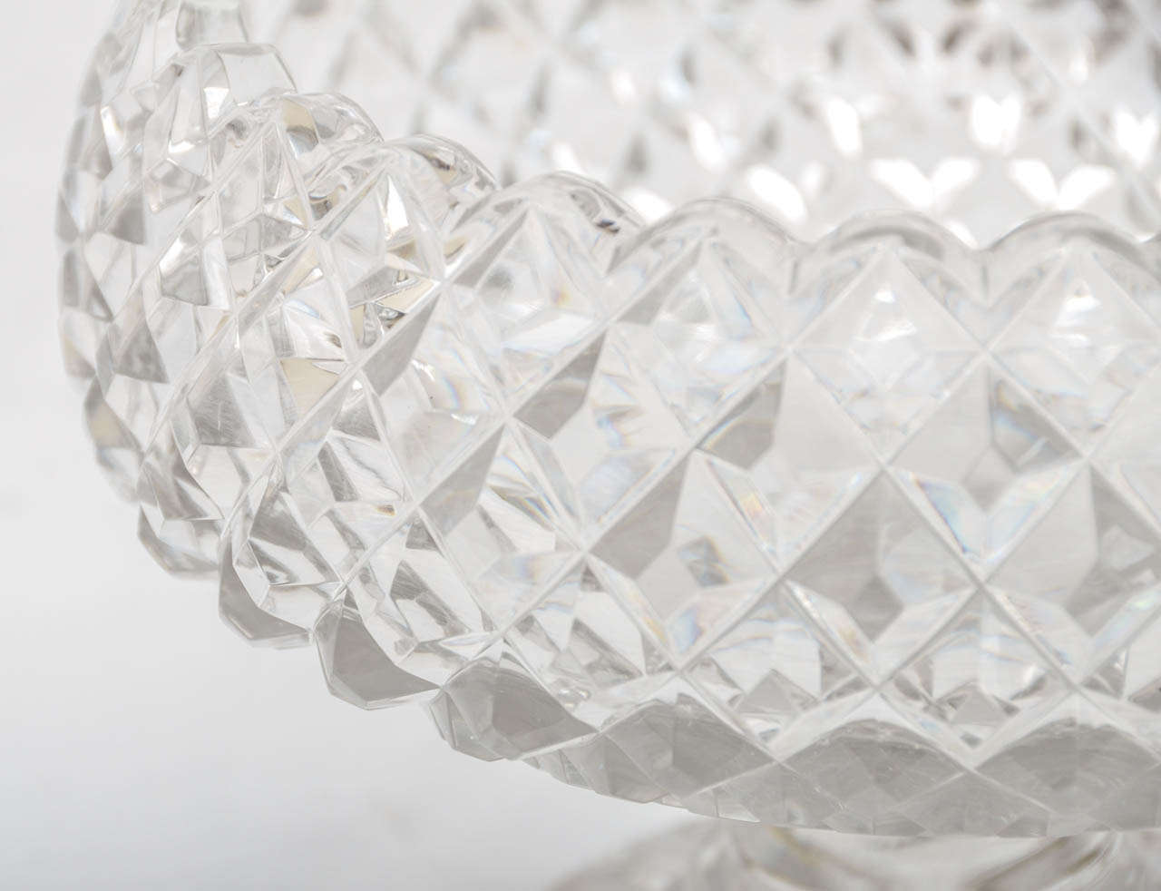 English Victorian Cut Glass Pedestal Fruit Bowl at 1stDibs