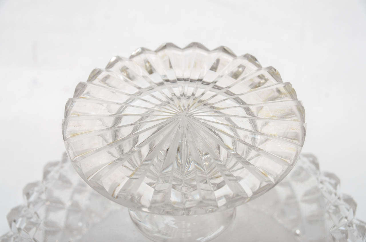 English Victorian Cut Glass Pedestal Fruit Bowl at 1stDibs