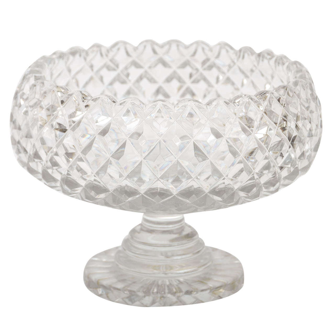 English Victorian Cut Glass Pedestal Fruit Bowl at 1stDibs
