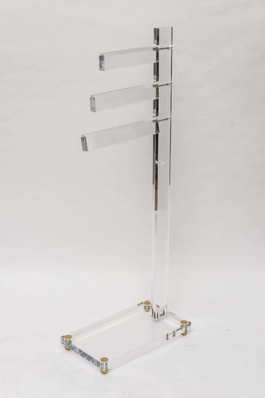 Lucite Towel Rack at 1stDibs | lucite towel stand, lucite towel holder ...