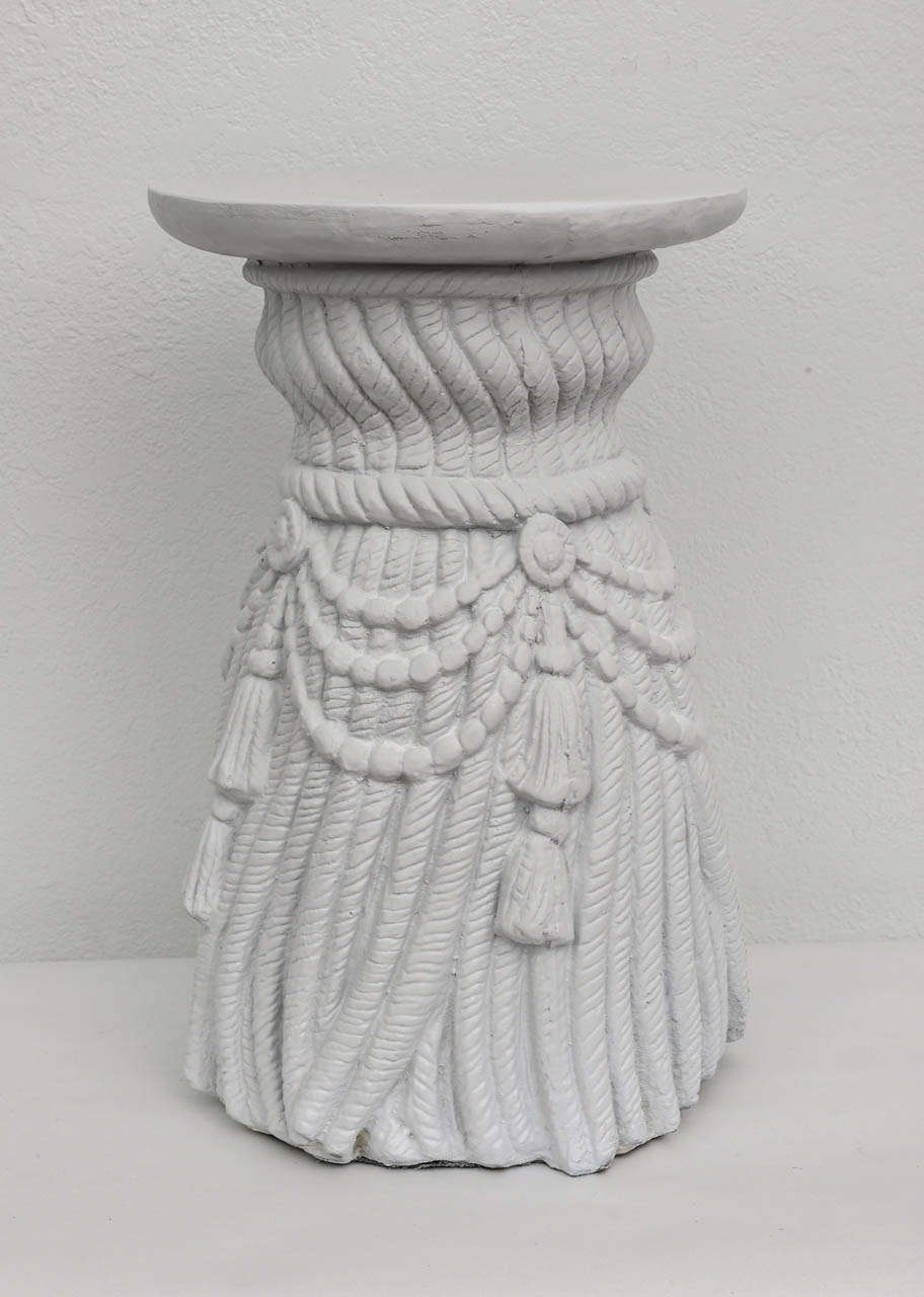 Plaster Draped and Tasseled Garden Stool after John Dickinson at 1stDibs