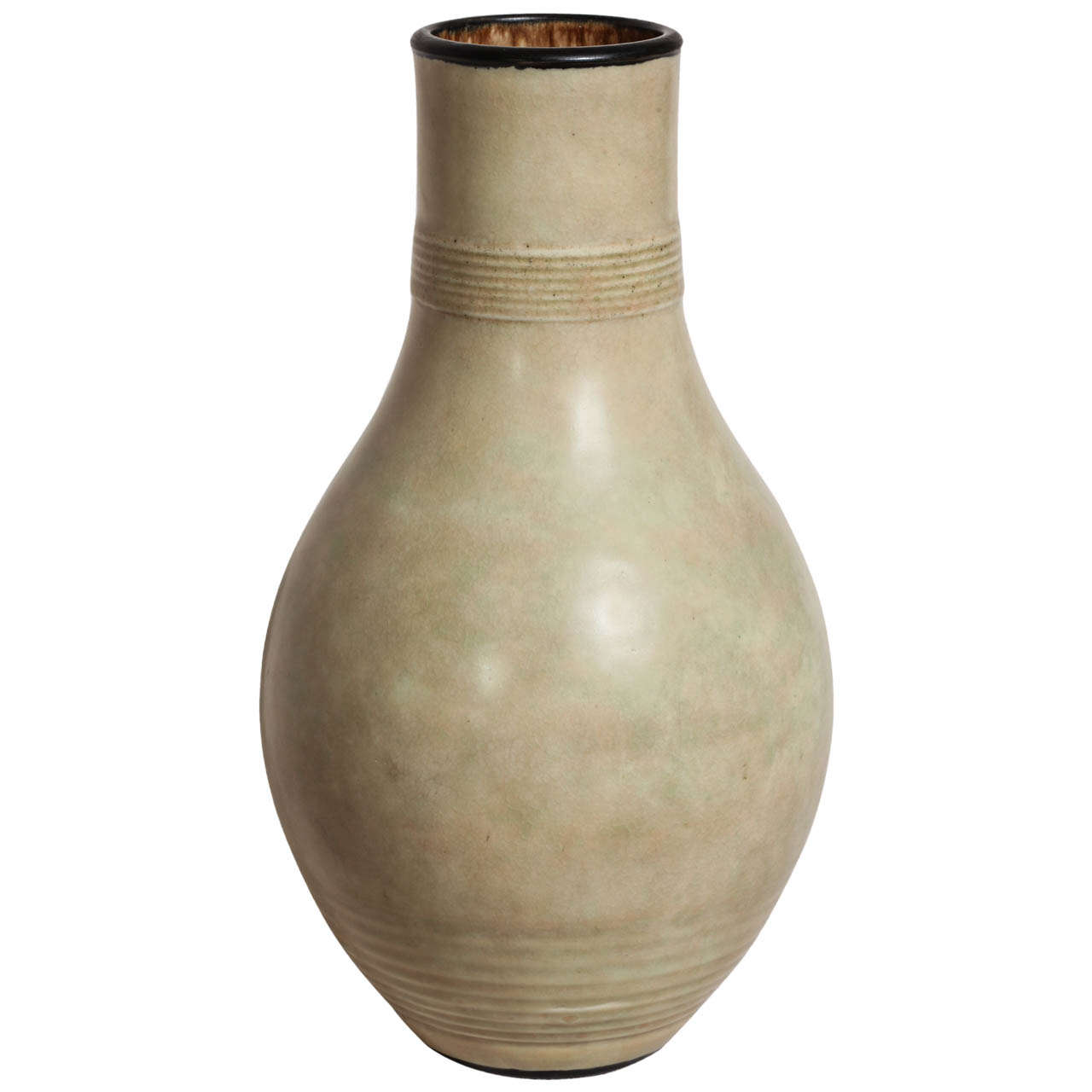 Emile Decoeur French Art Deco Large Stoneware Vase For Sale at 1stDibs