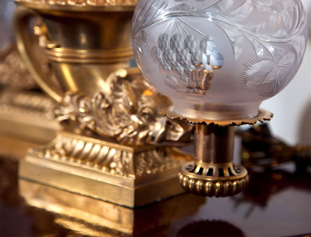 Pair of Bronze Dore Oil Lamps by Thomas Messenger For Sale at 1stDibs ...