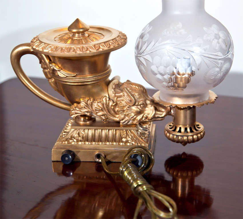 Pair of Bronze Dore Oil Lamps by Thomas Messenger For Sale at 1stDibs ...