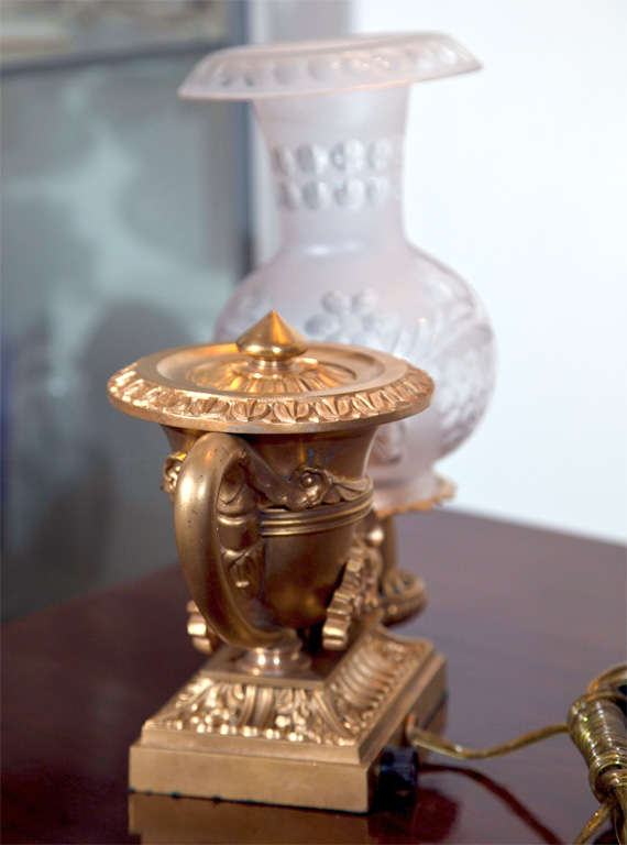 Pair of Bronze Dore Oil Lamps by Thomas Messenger For Sale at 1stDibs ...