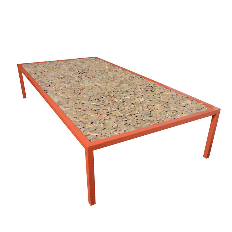 Large Inlaid Abalone Coffee Table at 1stDibs