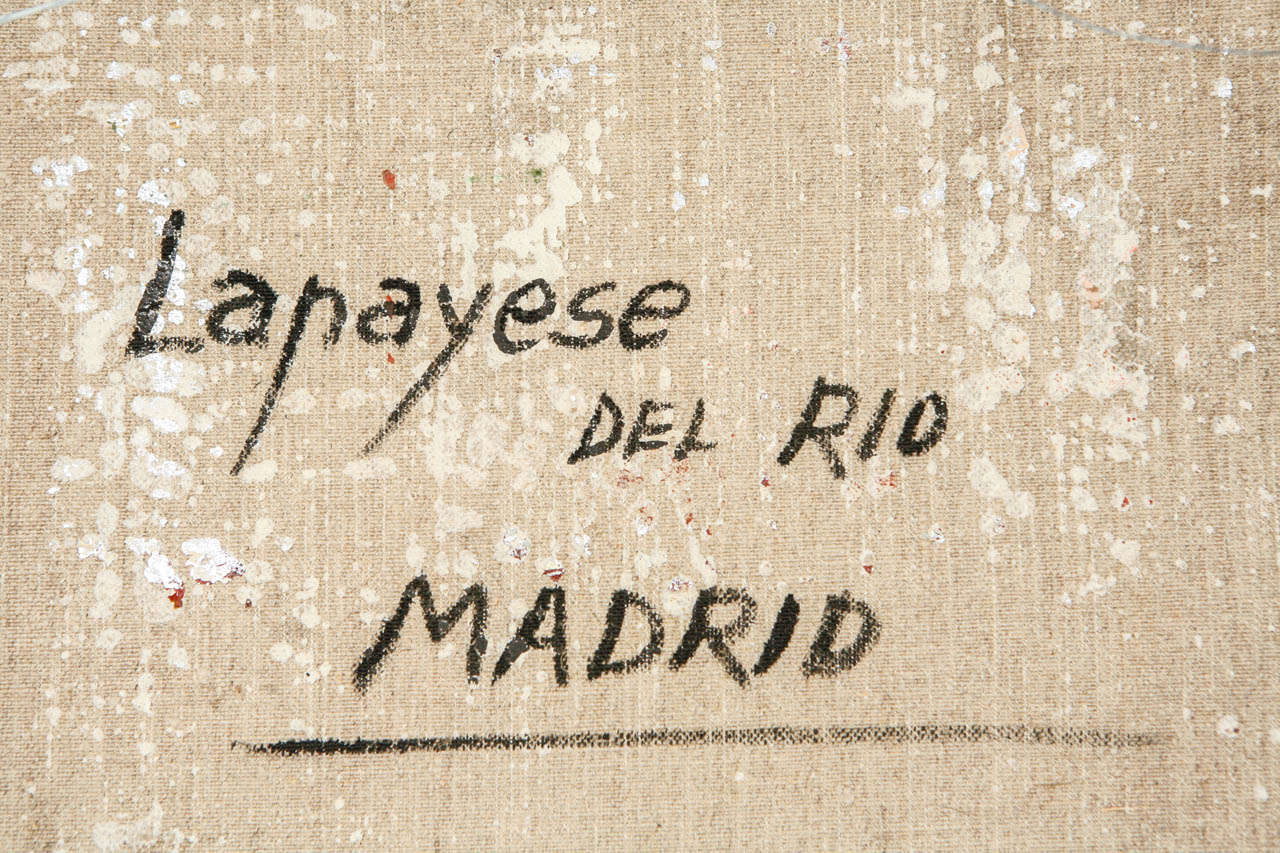 Spanish Abstract Painting "Bodegon Musical" signed Del Rio, Madrid at ...