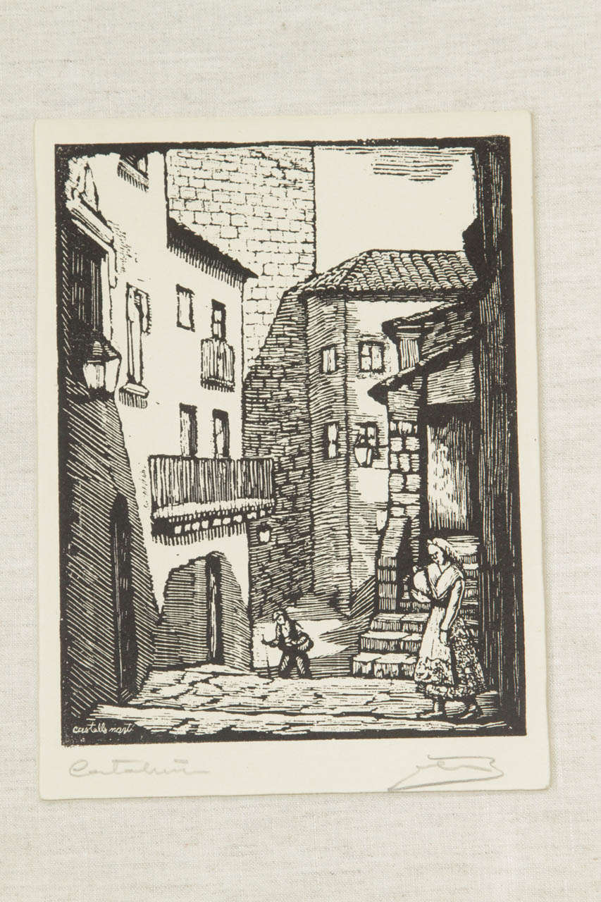 Vintage Woodblock Etchings by Juan Castells Marti at 1stDibs | castells ...