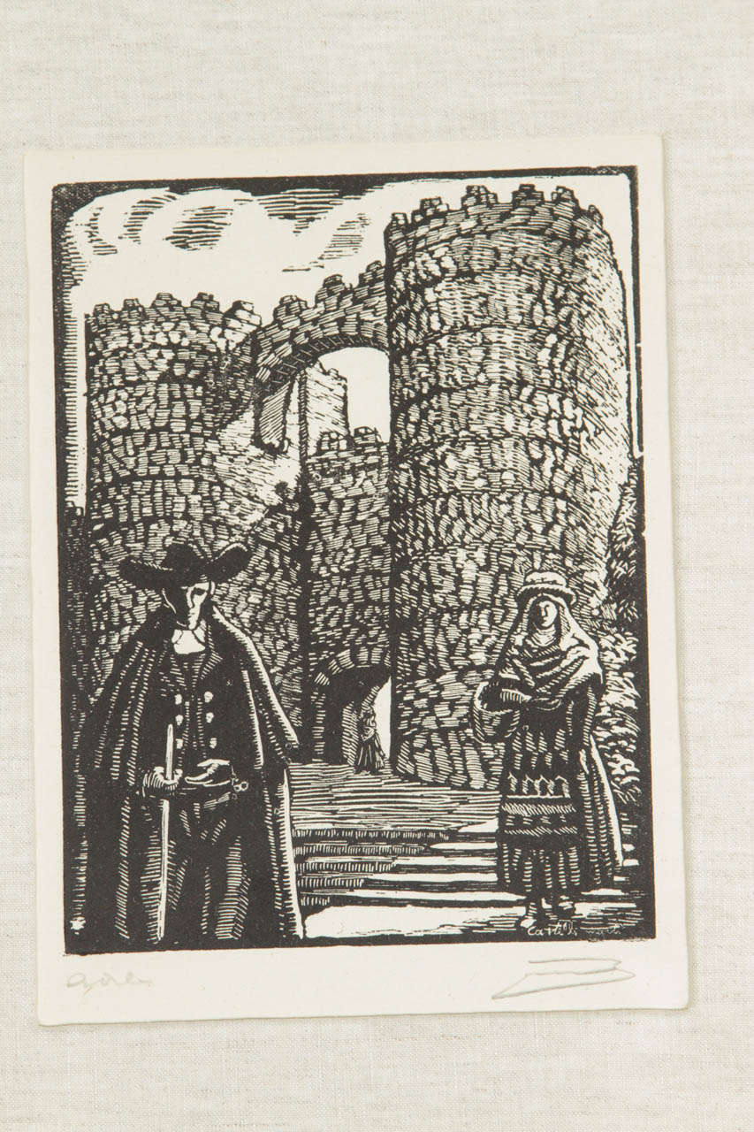 Vintage Woodblock Etchings by Juan Castells Marti For Sale at 1stDibs ...