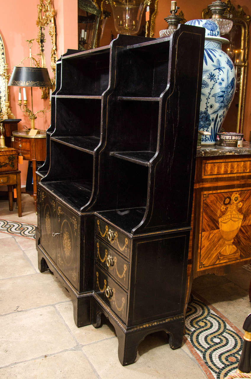 Regency Breakfront Waterfall Bookcase at 1stDibs