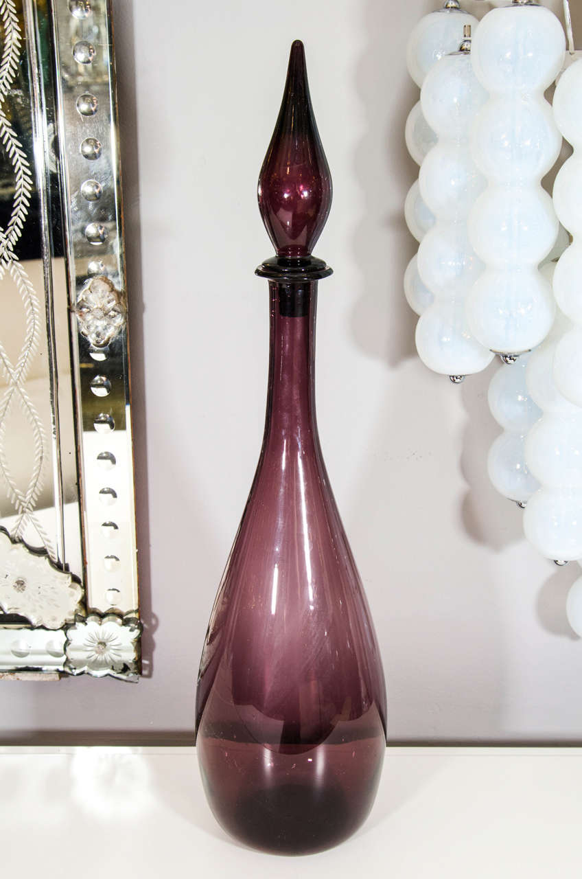 1970s Italian Purple Glass Decanter at 1stDibs