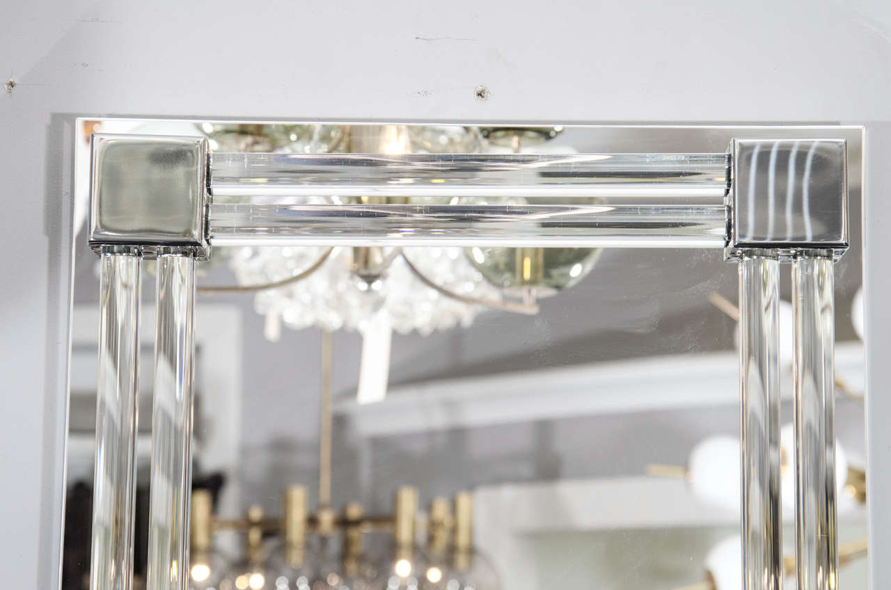 Custom Glass Rod Mirror For Sale at 1stDibs | polished nickel mirrors