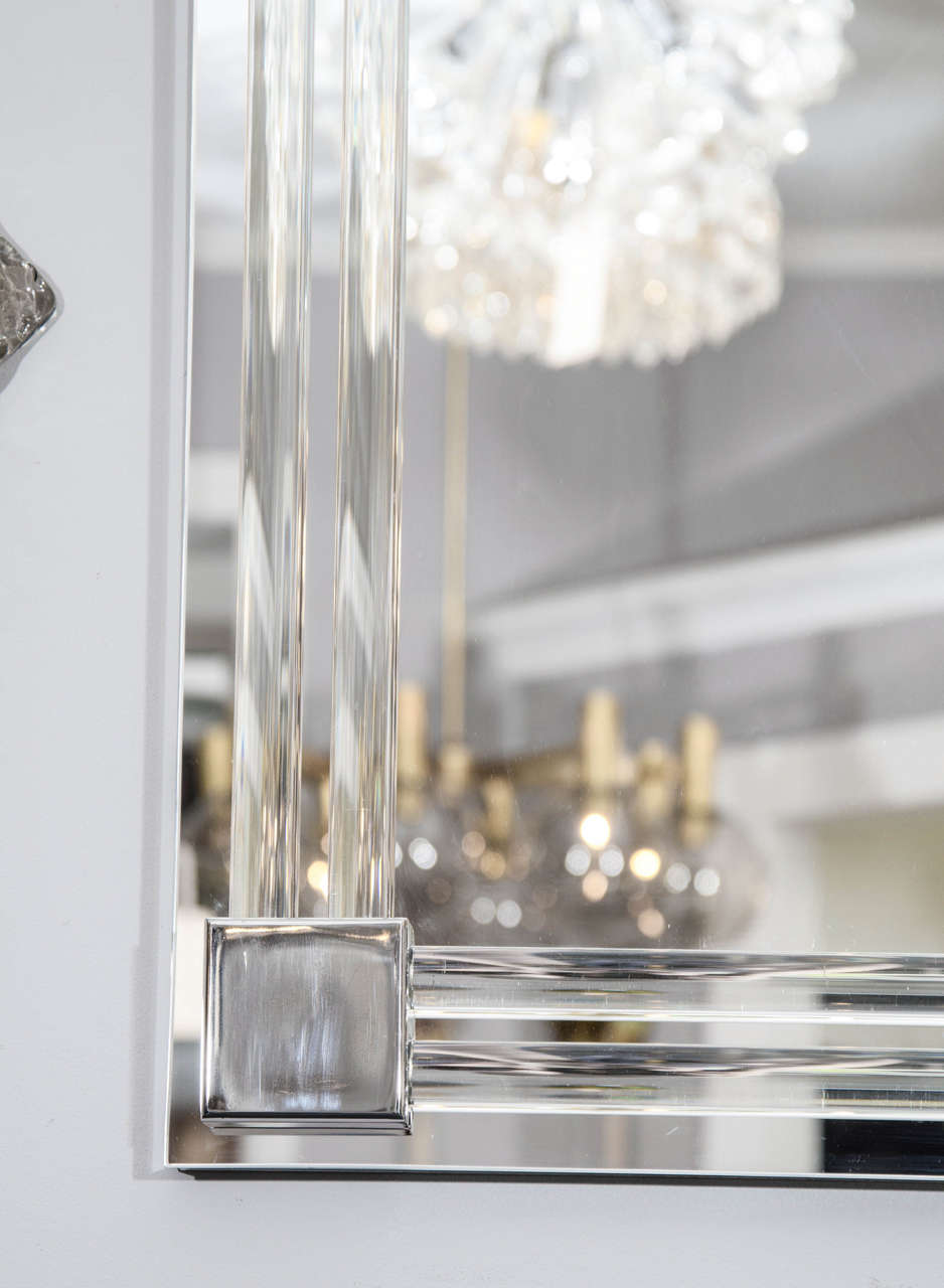 Custom Glass Rod Mirror For Sale at 1stDibs | polished nickel mirrors