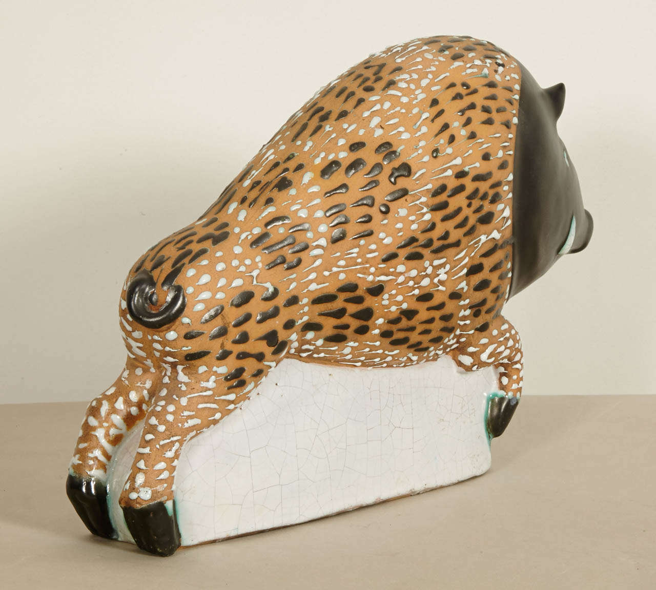 Enameled Ceramic Wild Boar by Primavera, 1930s at 1stDibs
