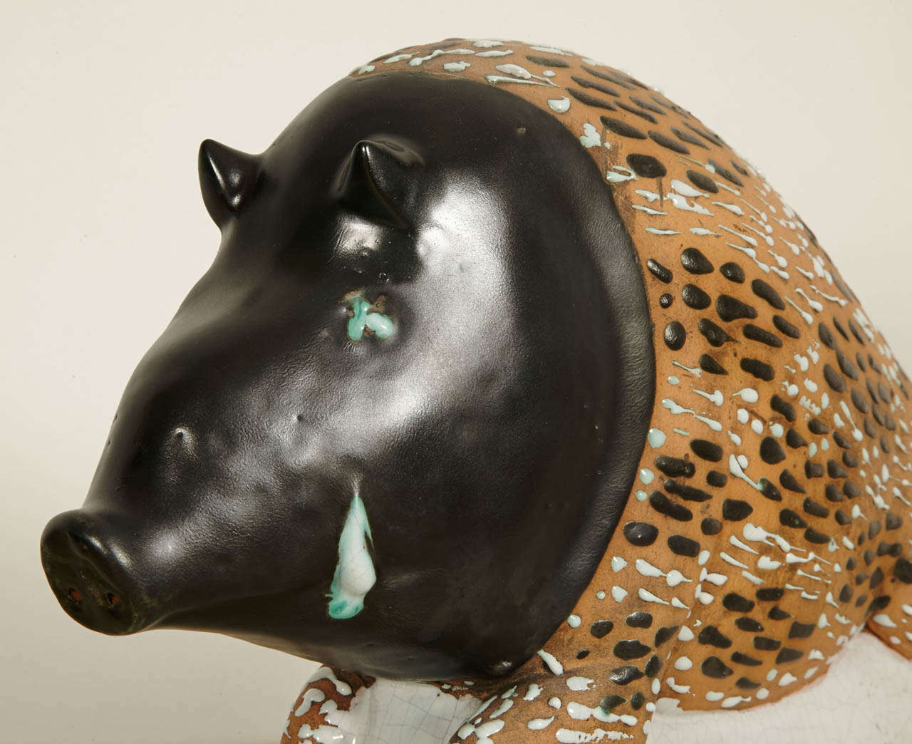 Enameled Ceramic Wild Boar by Primavera, 1930s at 1stDibs