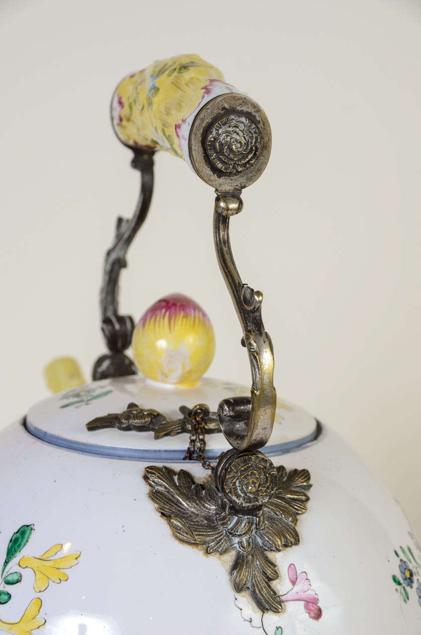 19th Century Period Polychrome Earthenware Kettle, Argonne, France For ...