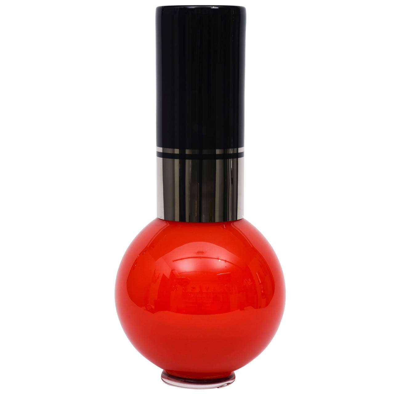 Nail Varnish A Black And Red Glass Sculpture With Platinum By Asa Jungnelius For Sale At