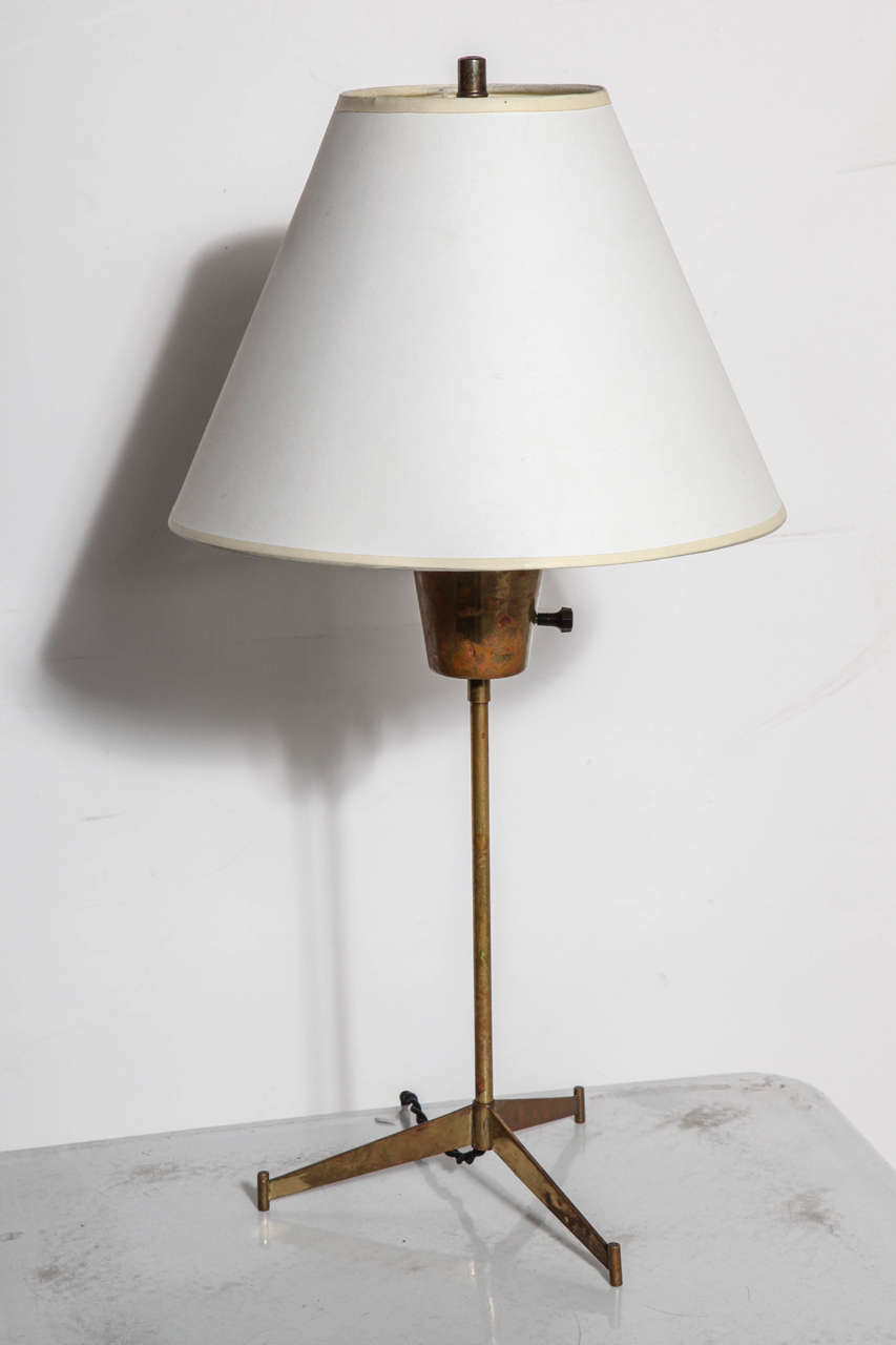 Paul McCobb Brass E-9 Tripod Table Lamp, Circa 1955 at 1stDibs