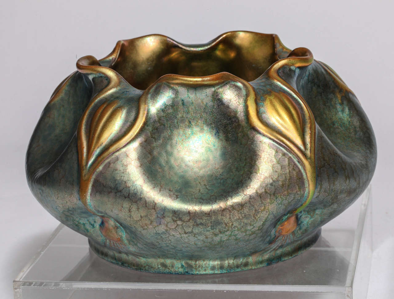 Zsolnay Secessionist Eosin Earthenware Vase, circa 1901 at 1stDibs