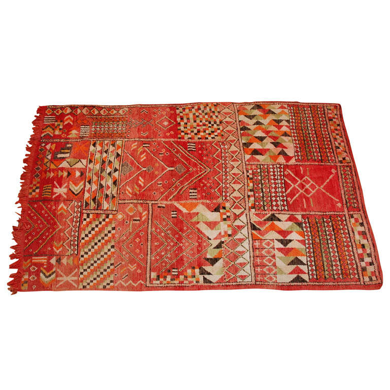 Moroccan red rug at 1stDibs