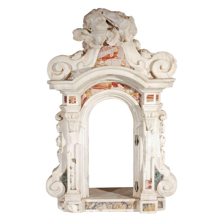 Italian Baroque White Marble Sculpture of The Trevi Fountain Four ...