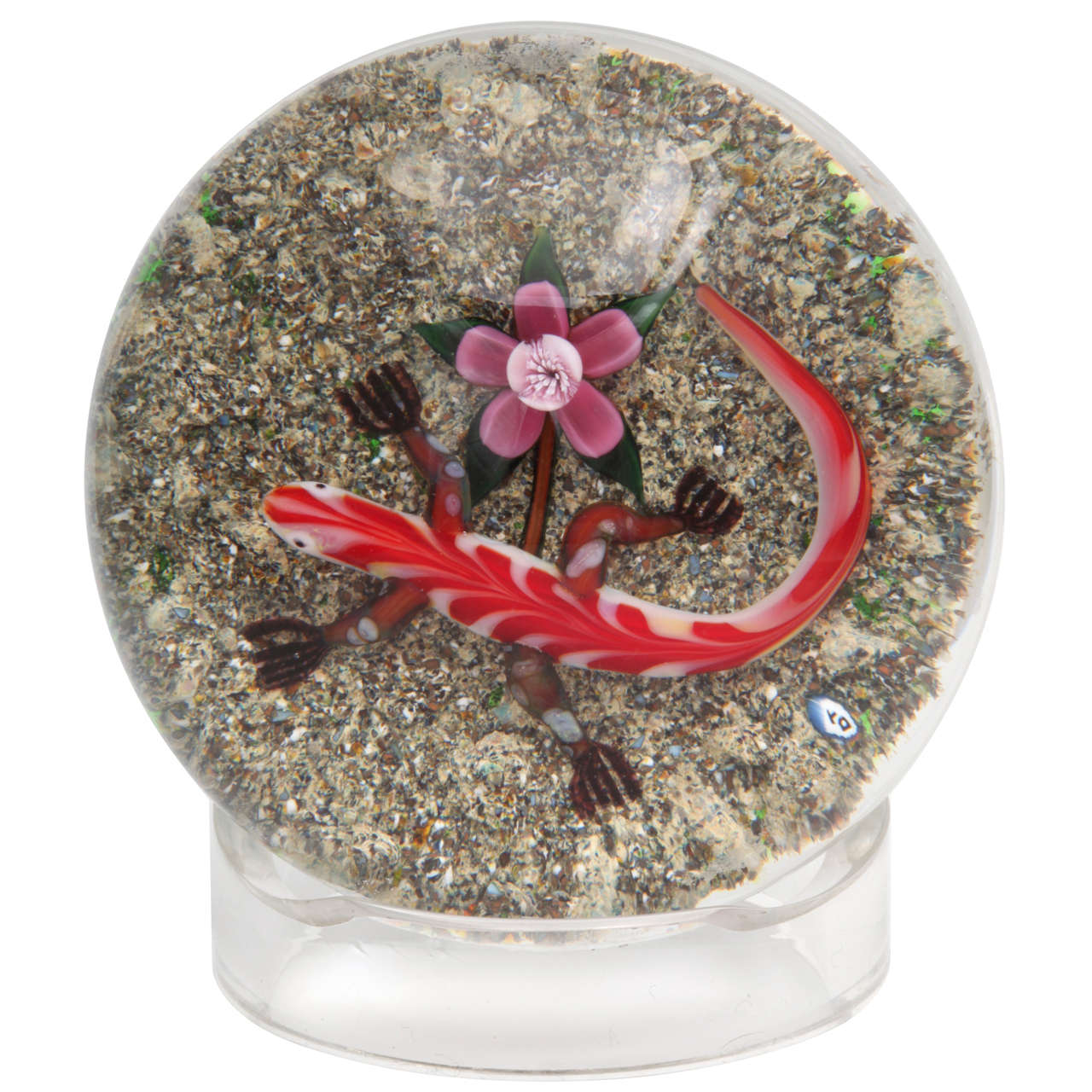 Delmo Tarsitano "Earth Life" Paperweight With Salamander For Sale at 1stDibs