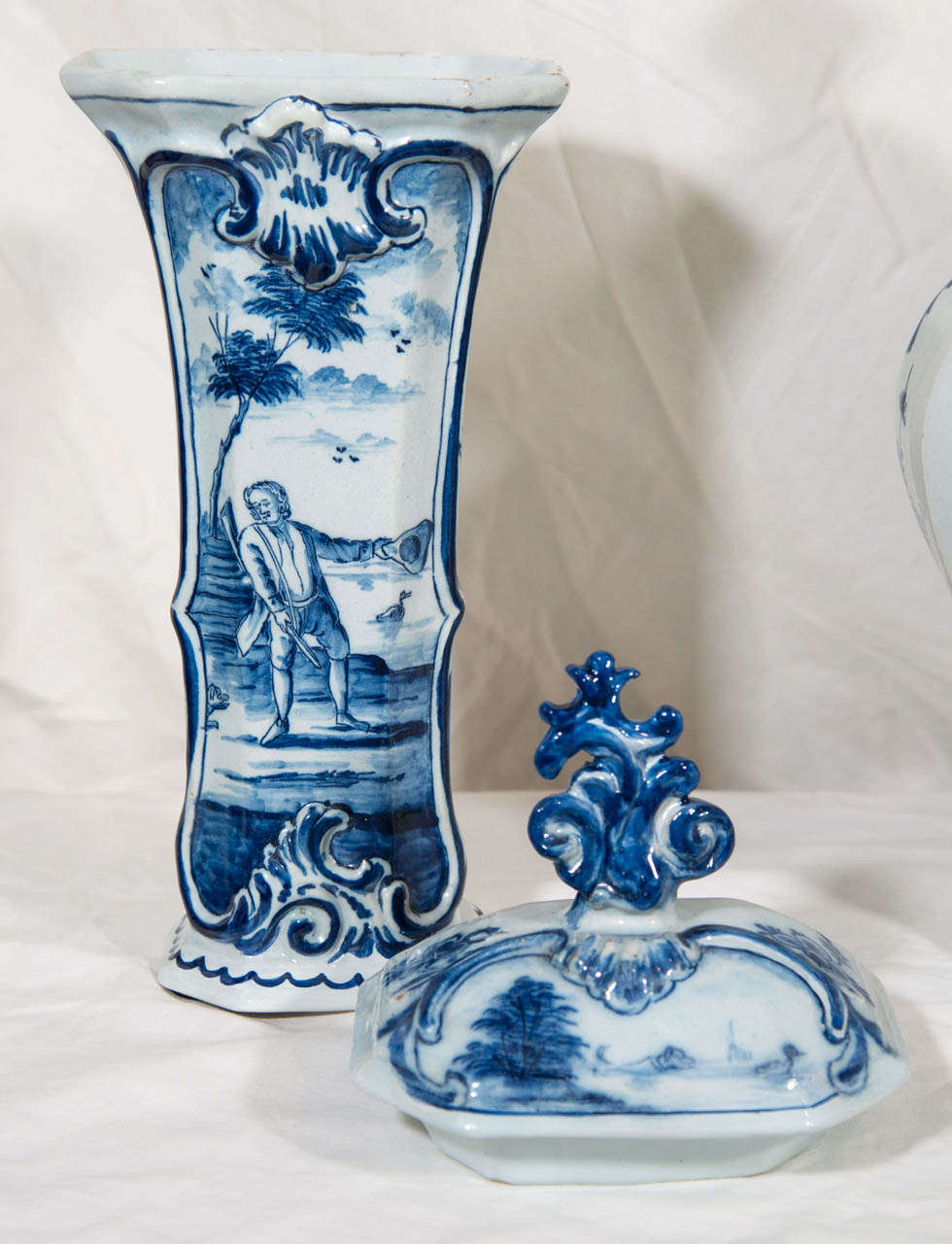 Five-Piece Blue and White Delft Garniture at 1stDibs