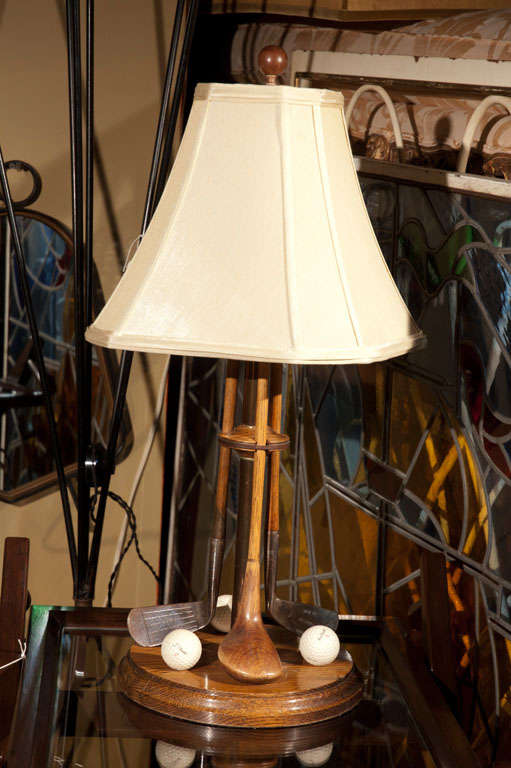 1960's Table Lamp With Golf Clubs For Sale at 1stDibs | golf table ...