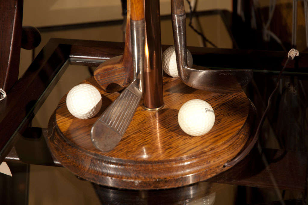 1960's Table Lamp With Golf Clubs For Sale at 1stDibs | golf table ...