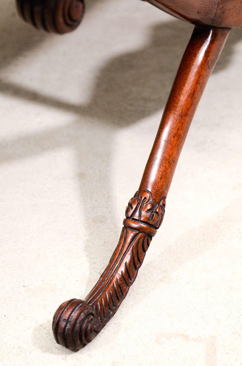 American Regency Style Mahogany and Leather Top Coffee Table For Sale ...