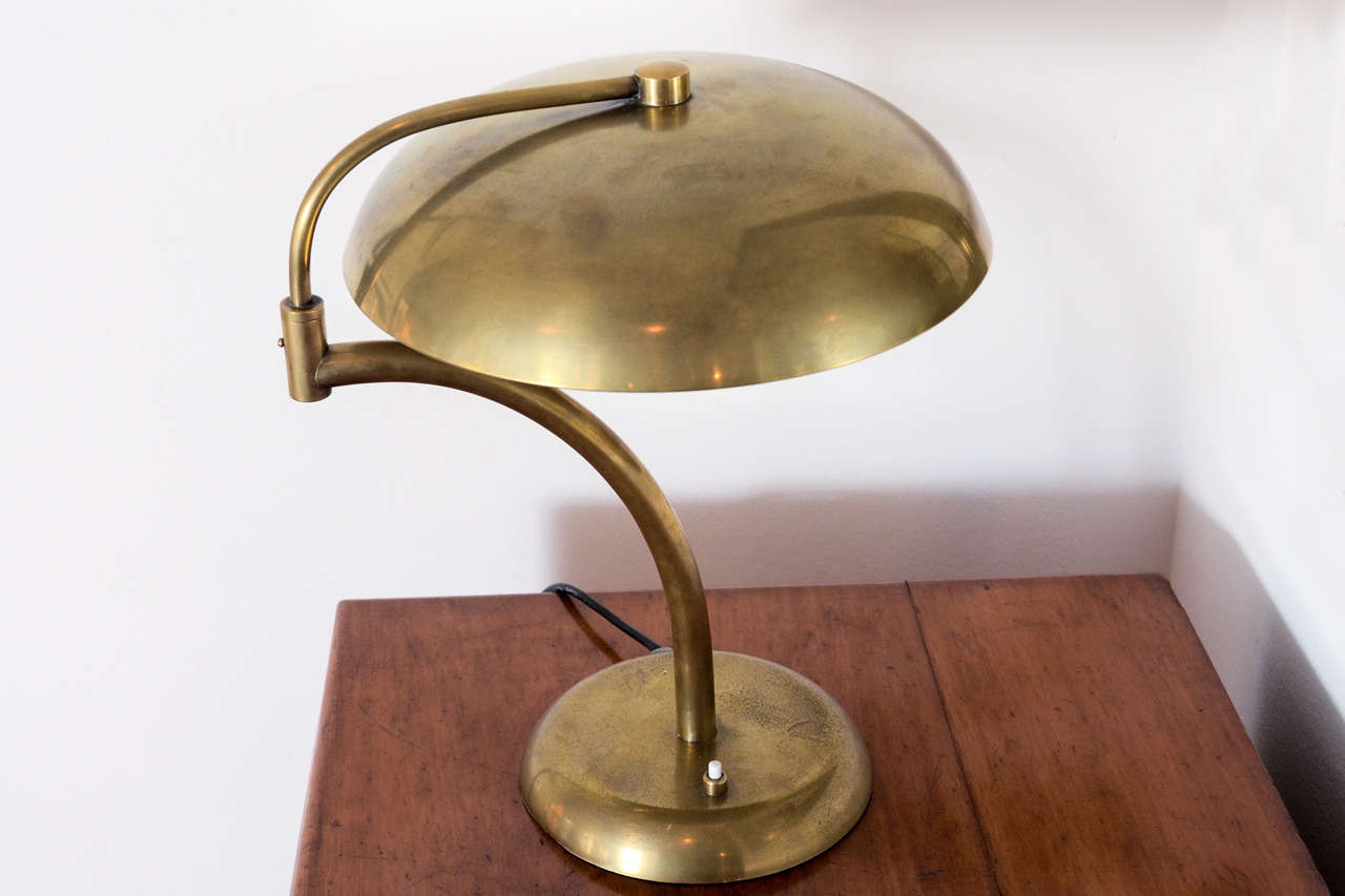 1940's French Brass Swivel Desk Lamp at 1stDibs