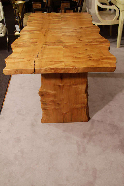 Rustic "Live Edge" Curly Maple Nakashima Style Dining Table at 1stDibs