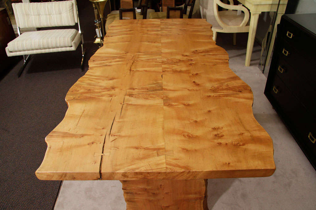 Rustic "Live Edge" Curly Maple Nakashima Style Dining Table at 1stDibs