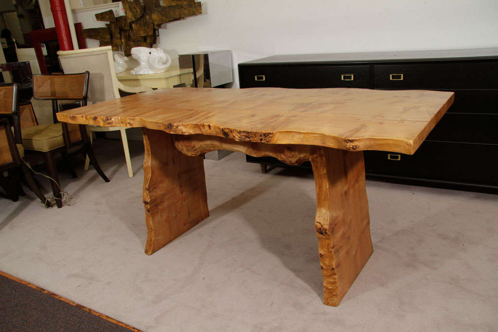 Rustic "Live Edge" Curly Maple Nakashima Style Dining Table at 1stDibs ...