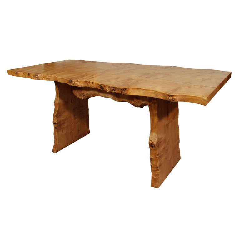 Rustic "Live Edge" Curly Maple Nakashima Style Dining Table at 1stDibs ...