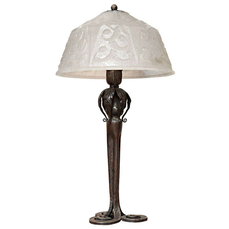 Art Deco Table Lamp by Edgar Brandt and Daum For Sale at 1stDibs ...