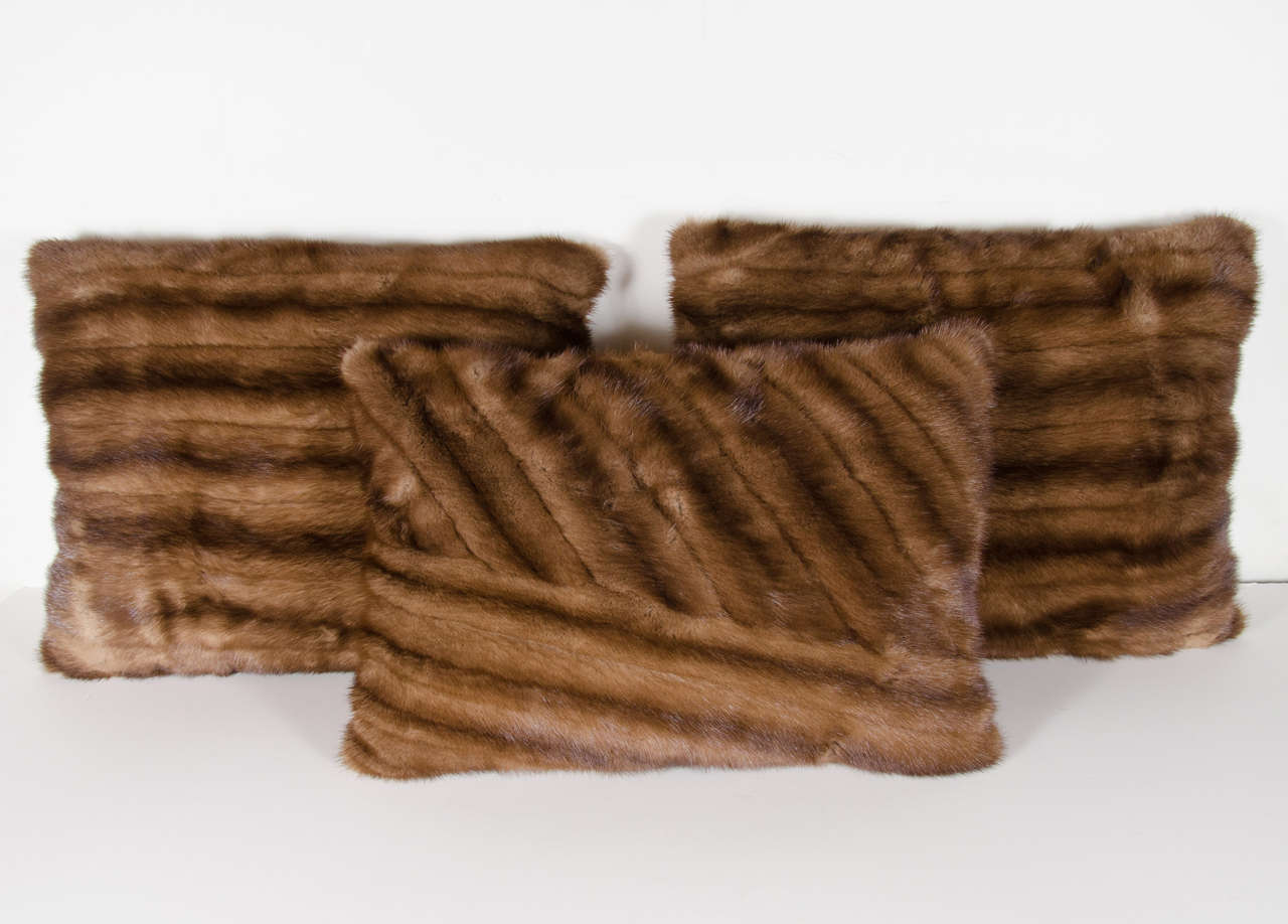 Lux Natural Mink Pillows at 1stDibs