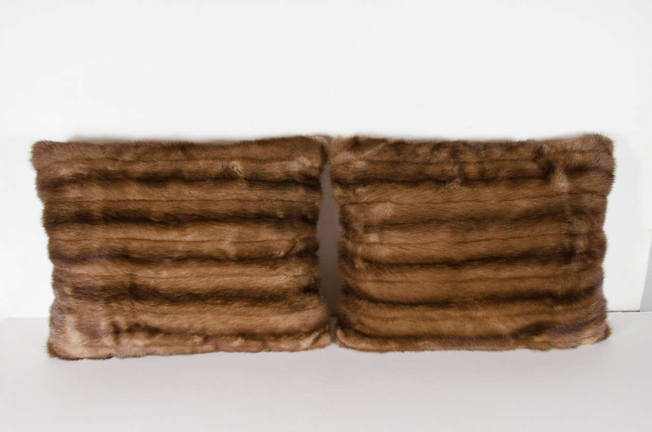 Lux Natural Mink Pillows at 1stDibs