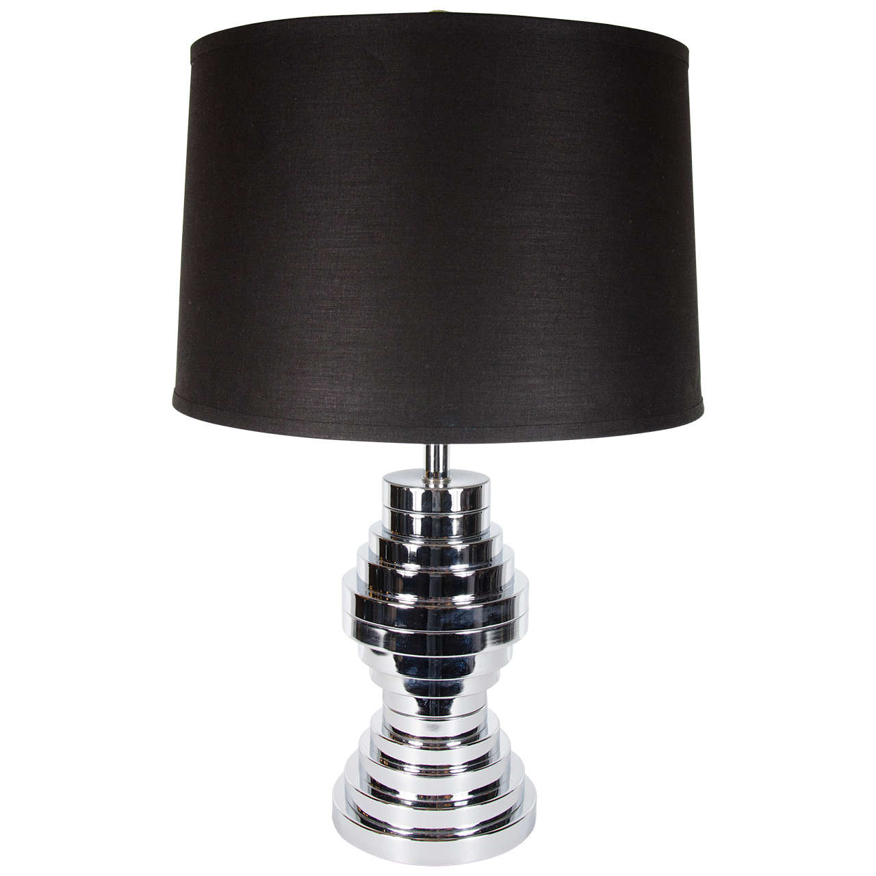 Art Deco Skyscraper Style Desk Lamp in Chrome and Bakelite at 1stDibs