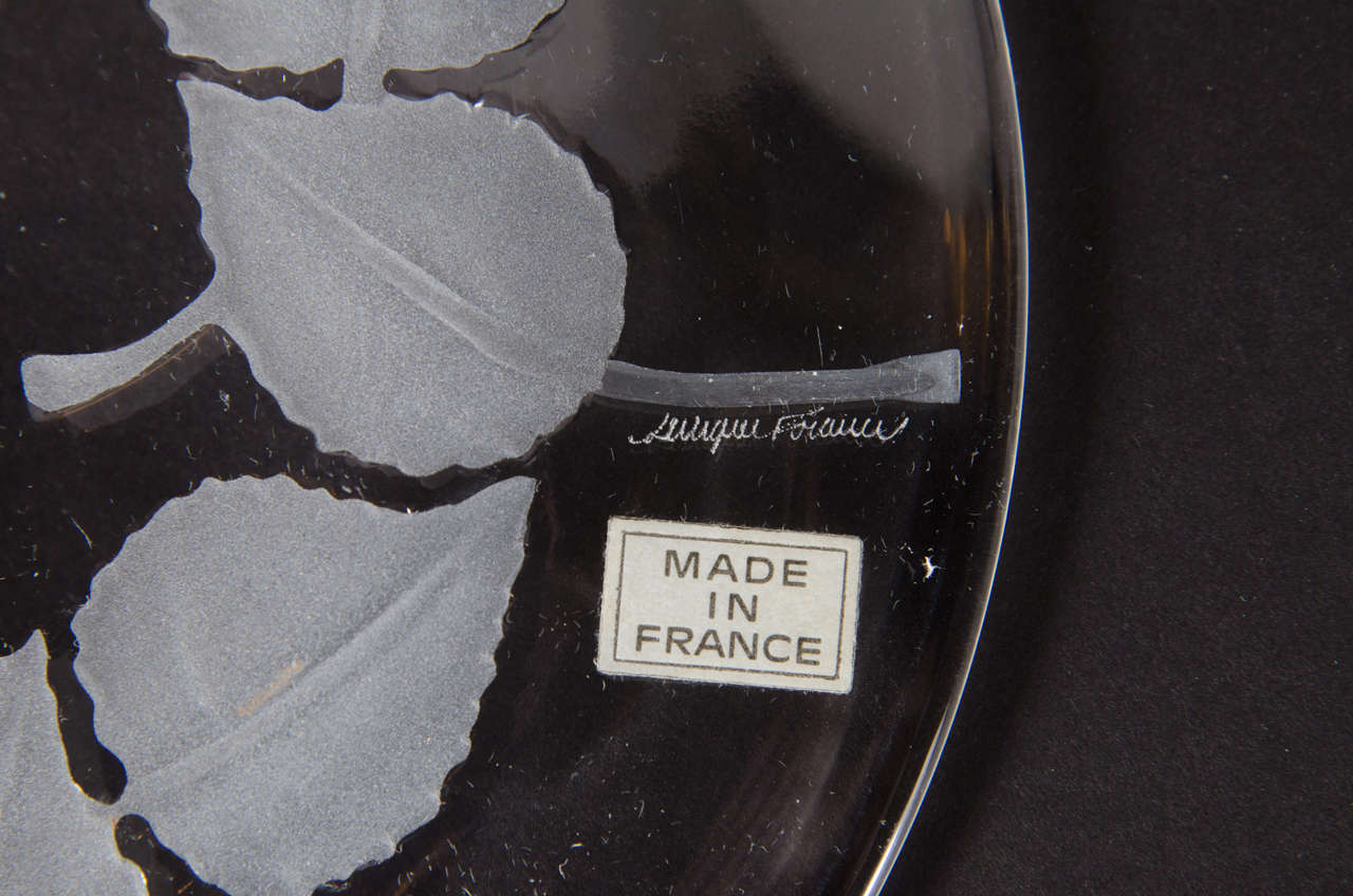 Set of Ten Lalique Glass Plates in Circular Art Deco Leaf Pattern ...