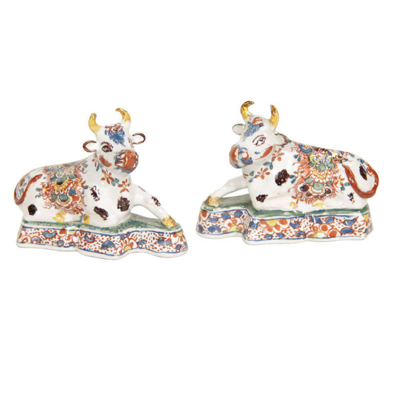 A Pair of 18th Century Dutch Delft Cows at 1stDibs