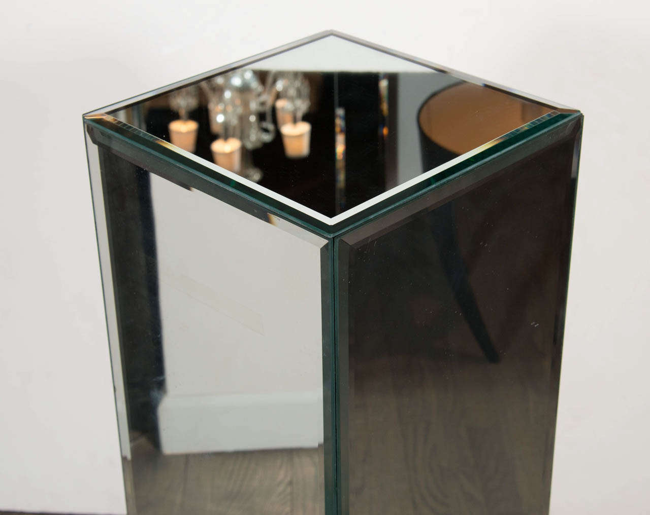 Mid-Centuy Modernist Hand Beveled Mirrored Pedestal at 1stDibs ...