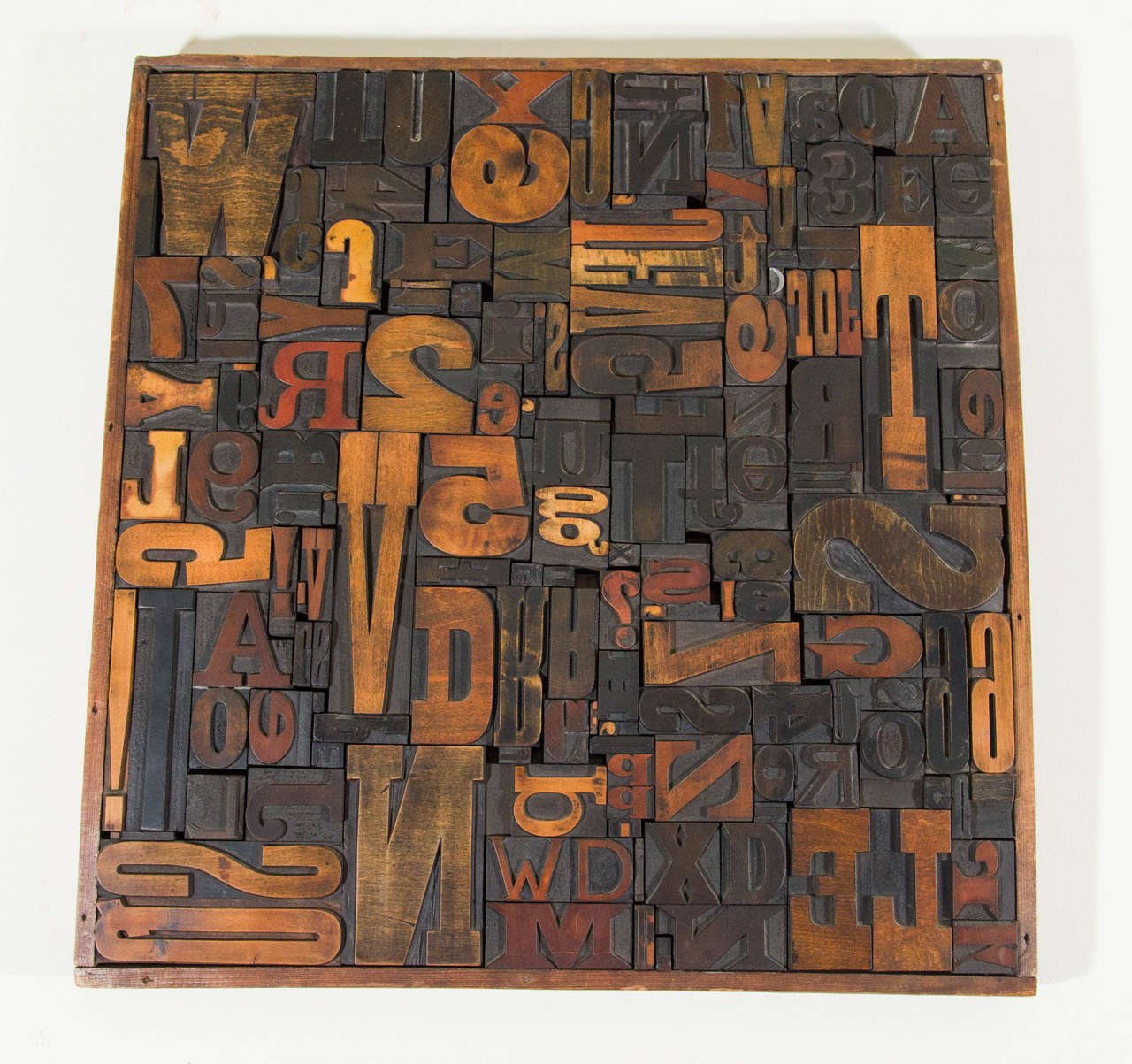 Vintage Letterpress Printing Blocks Wall Sculpture at 1stDibs ...